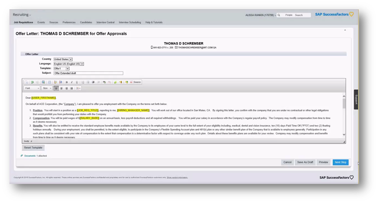 Successfactors Recruiting Management – new Feature... - SAP Community